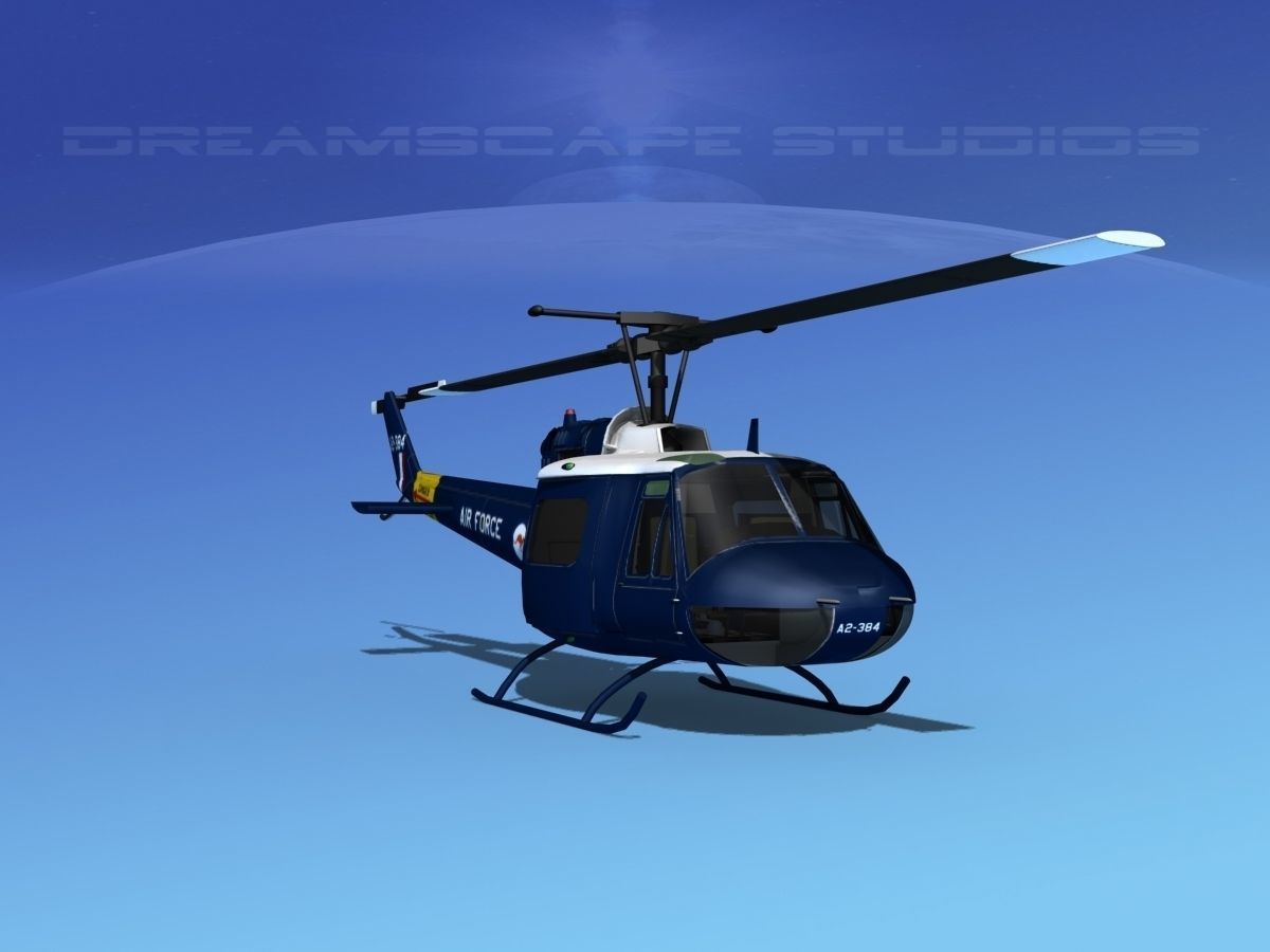 Bell UH-1B Iroquois V16 RAAF 3D model animated rigged | CGTrader