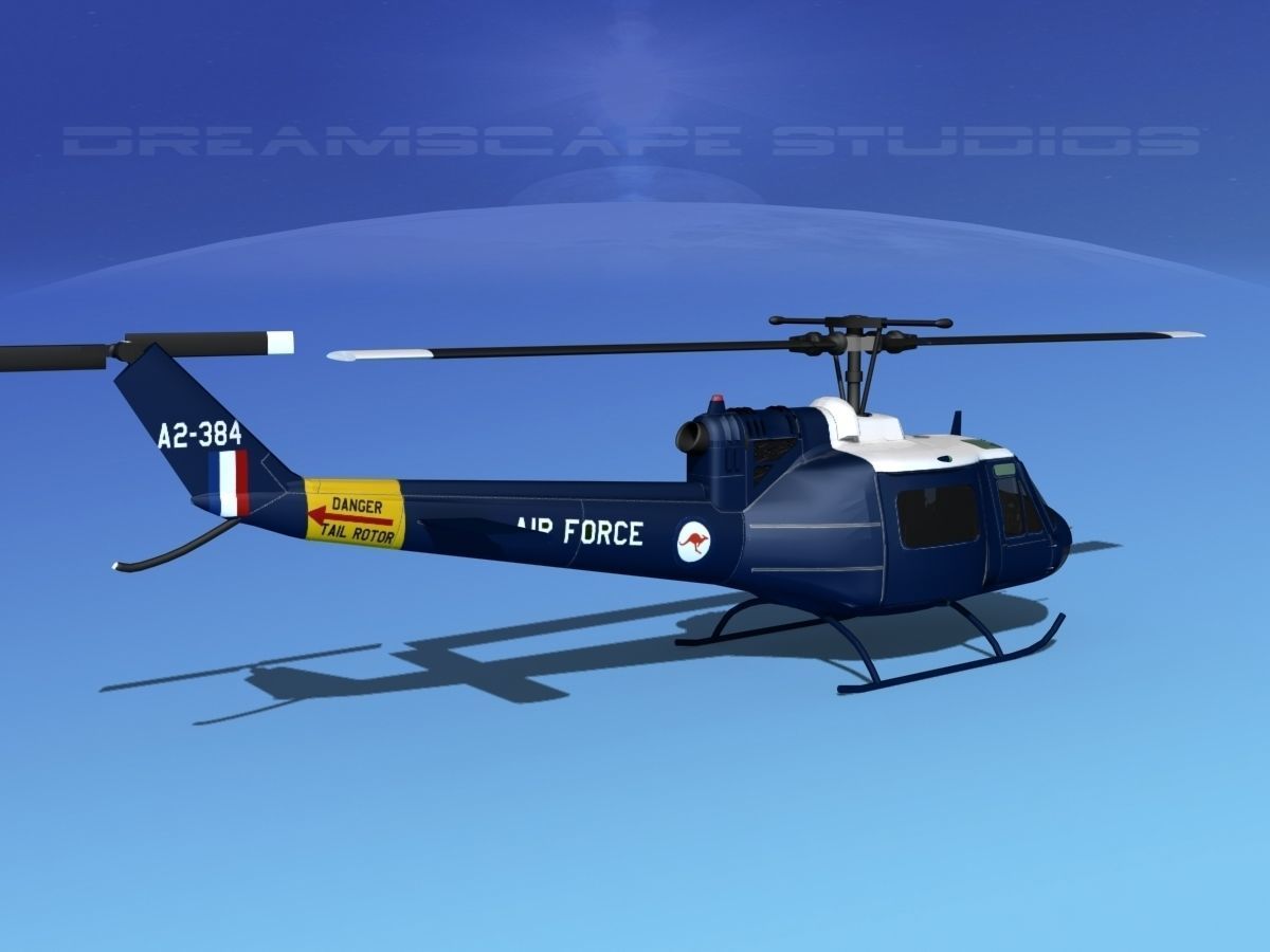 Bell UH-1B Iroquois V16 RAAF 3D model animated rigged | CGTrader