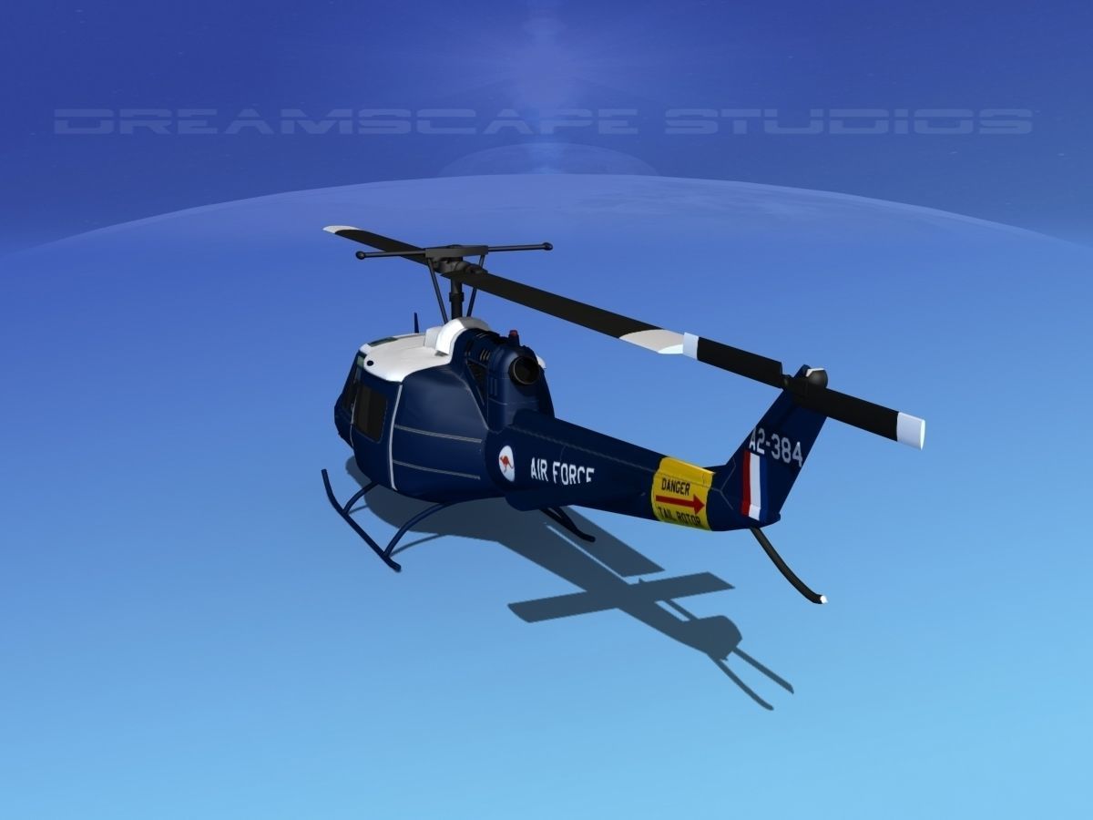 Bell UH-1B Iroquois V16 RAAF 3D model animated rigged | CGTrader