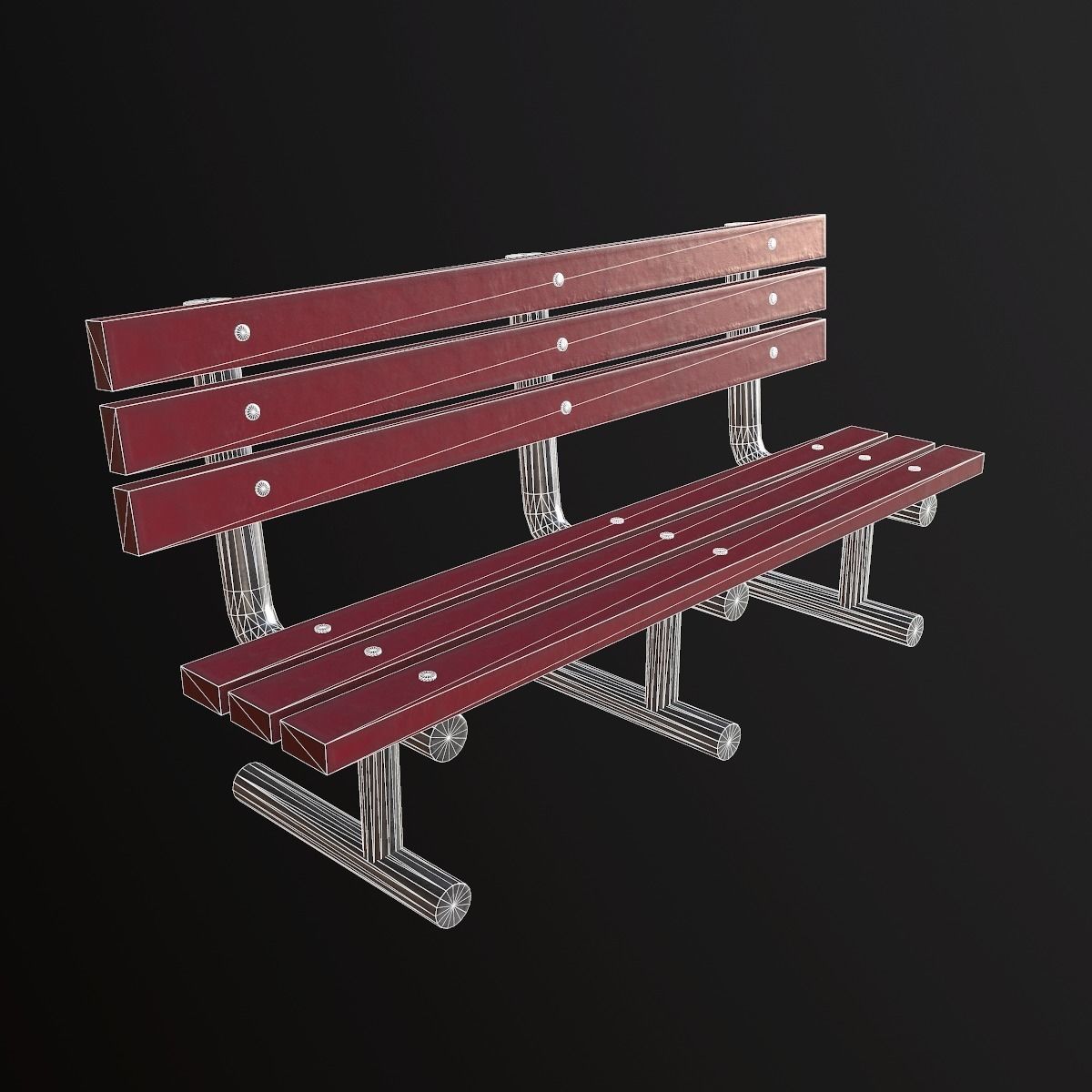 3D model City Park Bench - PBR Game Ready VR / AR / low-poly | CGTrader