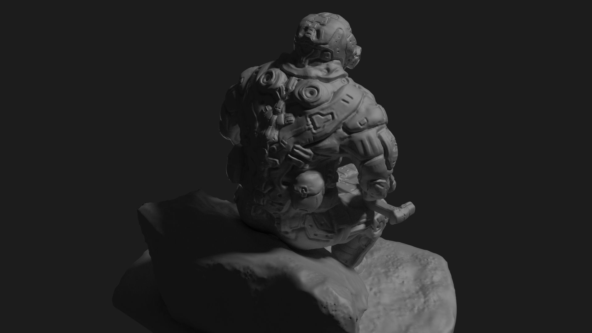 Sci fi cyborg soldier miniature 3D model 3D printable | CGTrader