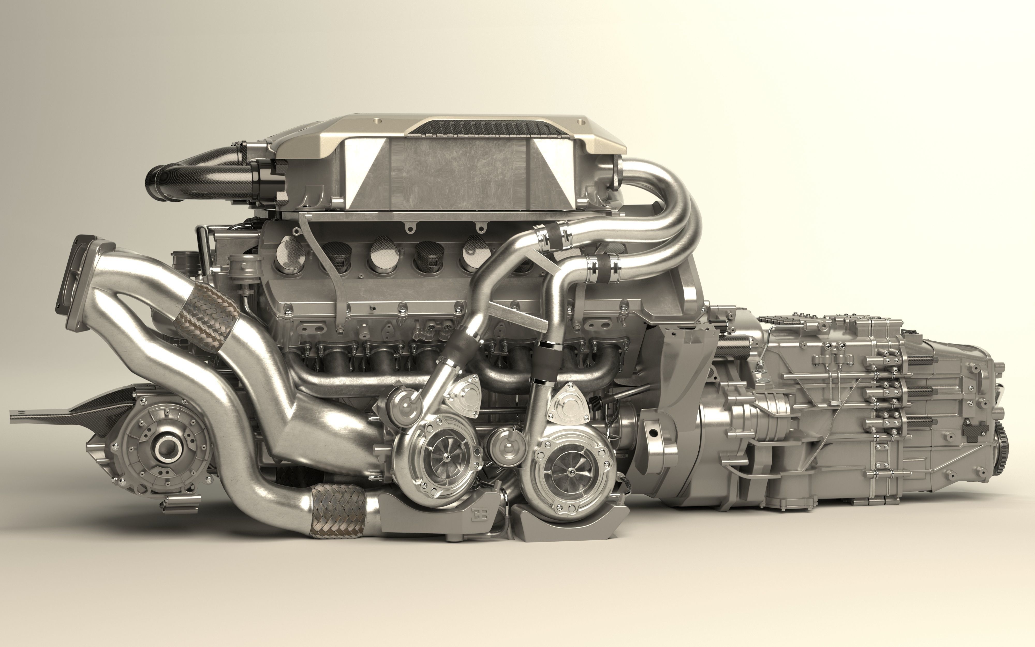 3D model Bugatti W16 Engine - Chiron - Divo VR / AR / low-poly | CGTrader