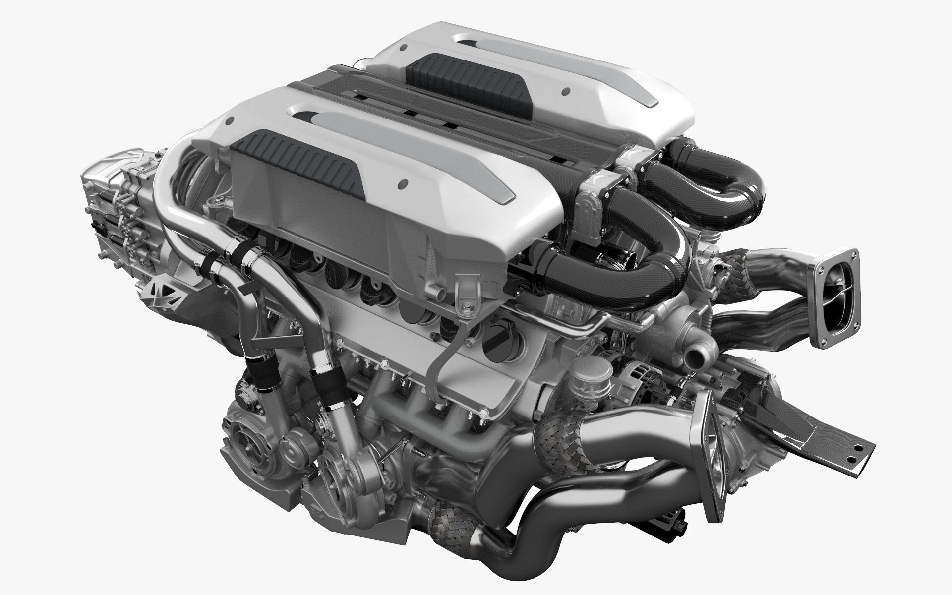 3D model Bugatti W16 Engine - Chiron - Divo VR / AR / low-poly | CGTrader