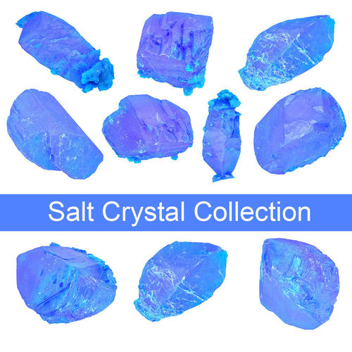 3D model Blue Salt Crystal Collection 5 items VR / AR / low-poly | CGTrader
