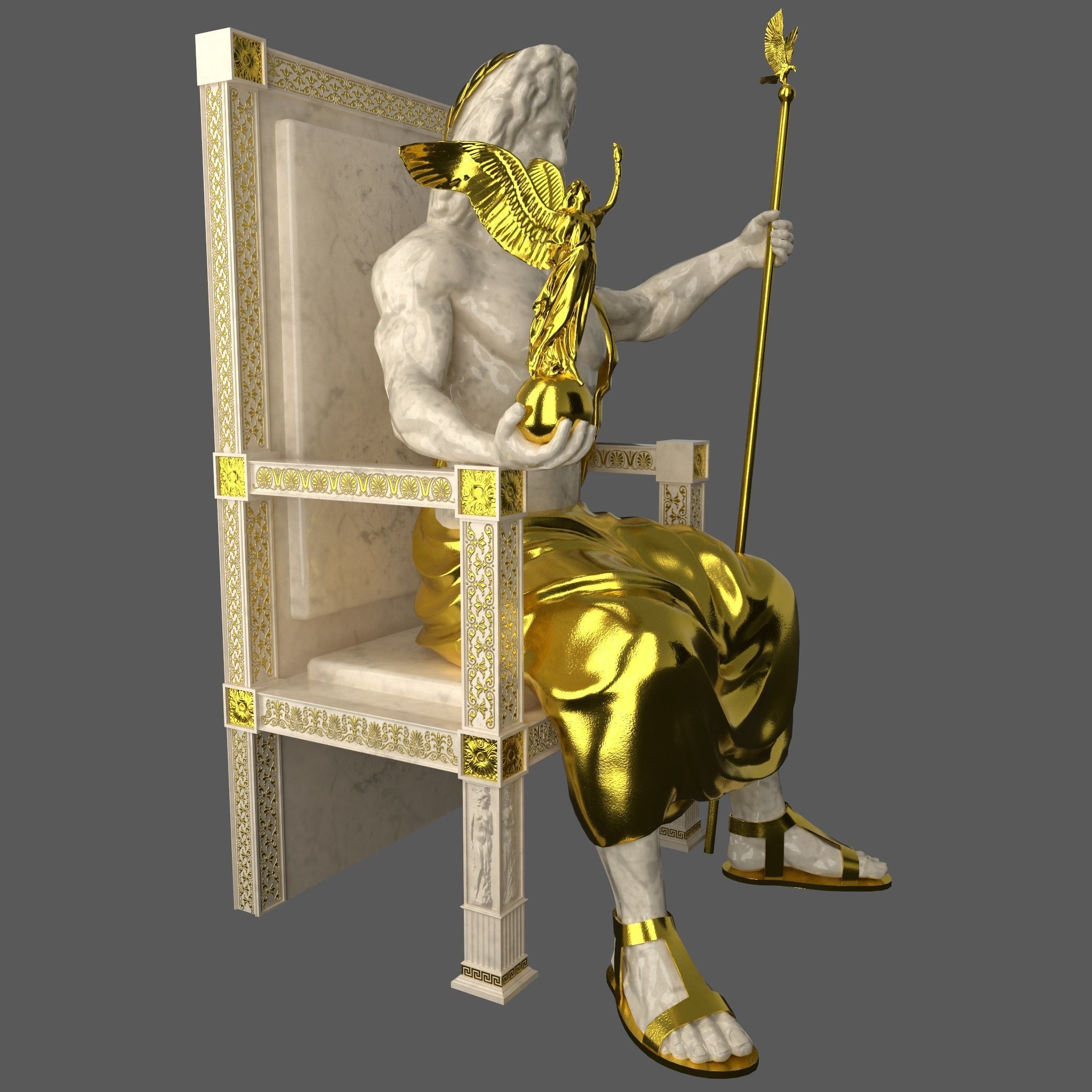 3D model Zeus Statue VR / AR / low-poly | CGTrader