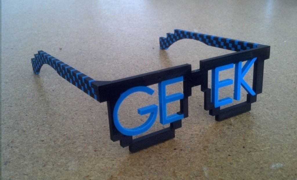 8-bit Geek Glasses for Dual Extrusion free 3D model 3D printable | CGTrader