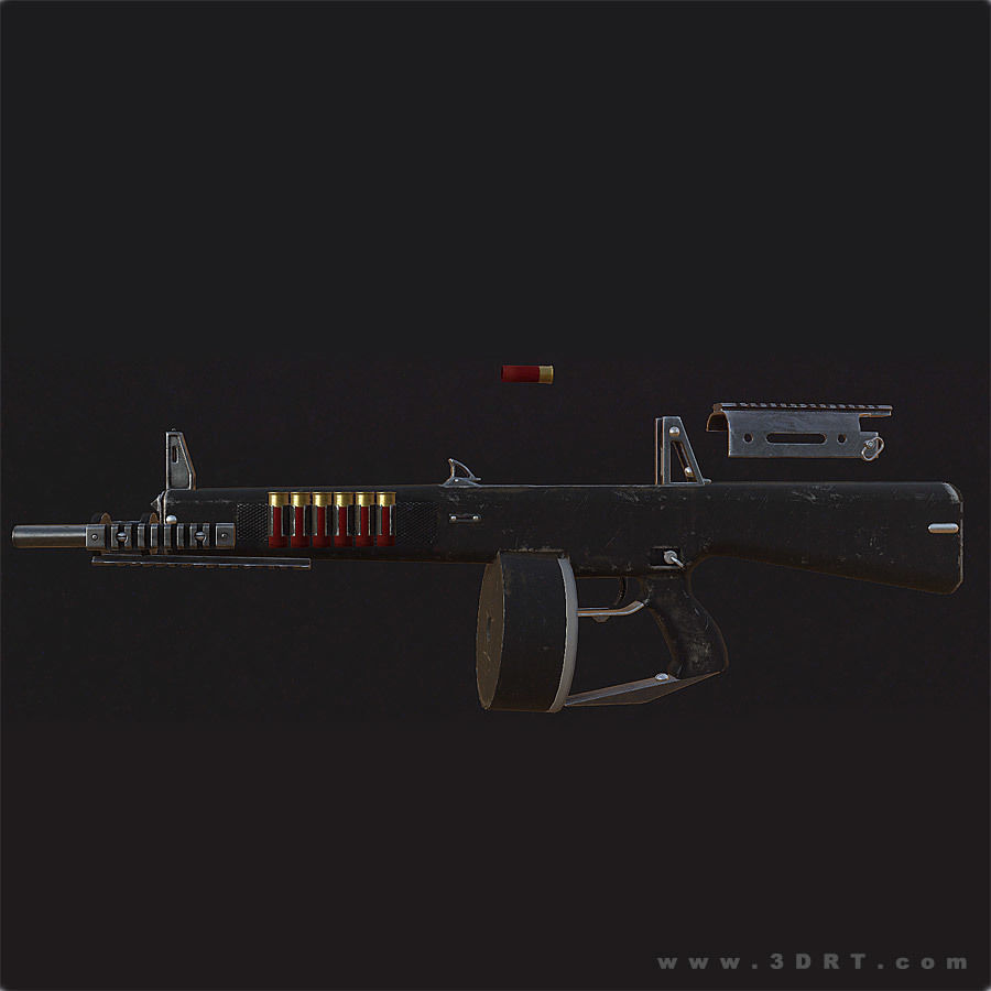 3D model 3DRT - Modern firearms HD - AA-12 VR / AR / low-poly rigged ...