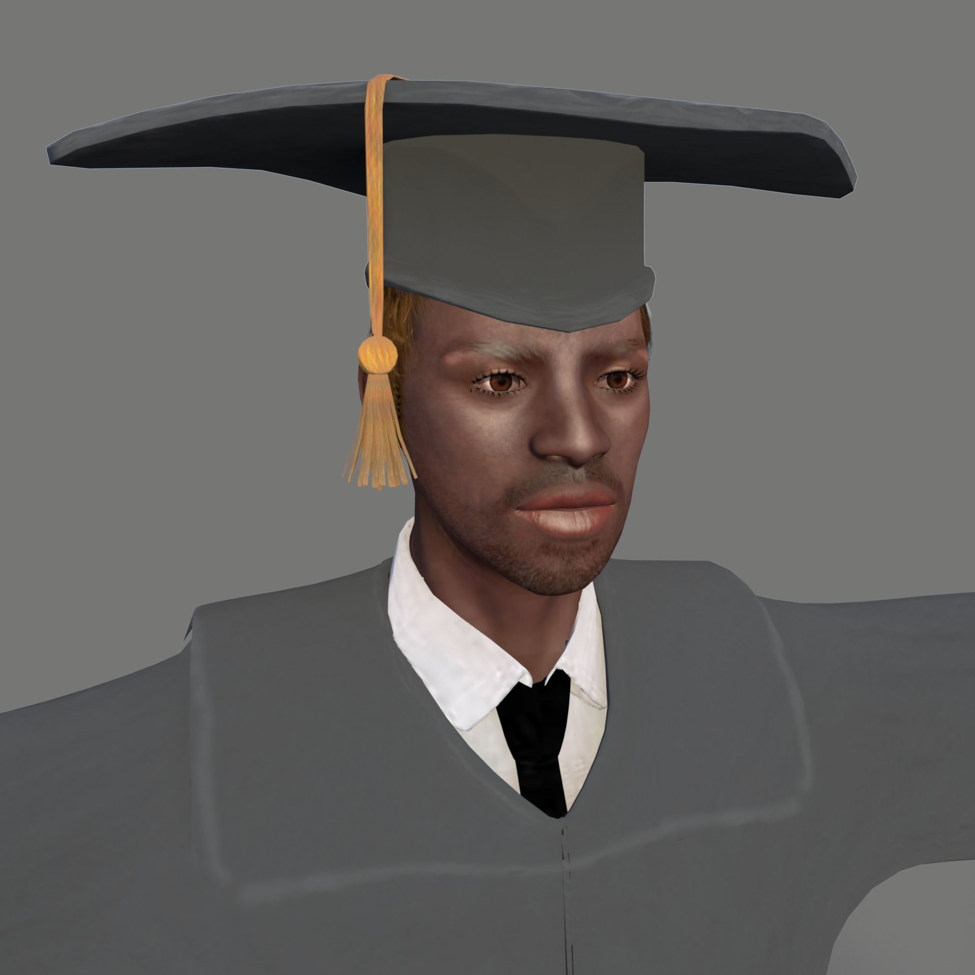 3D model Academic Gown Male Graduate 3D model B VR / AR / low-poly ...