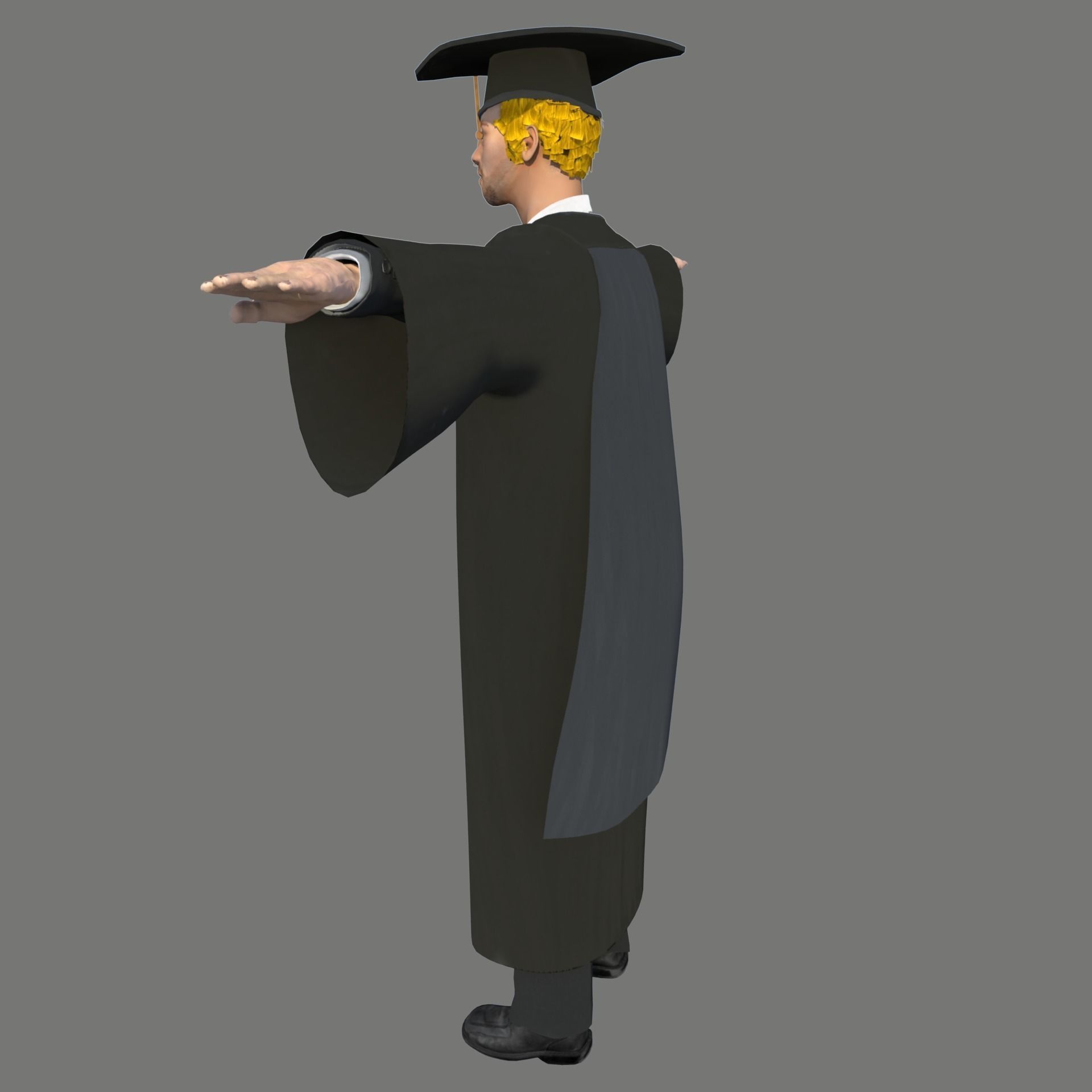 3D model Academic Gown Male Graduate 3D model W VR / AR / low-poly ...
