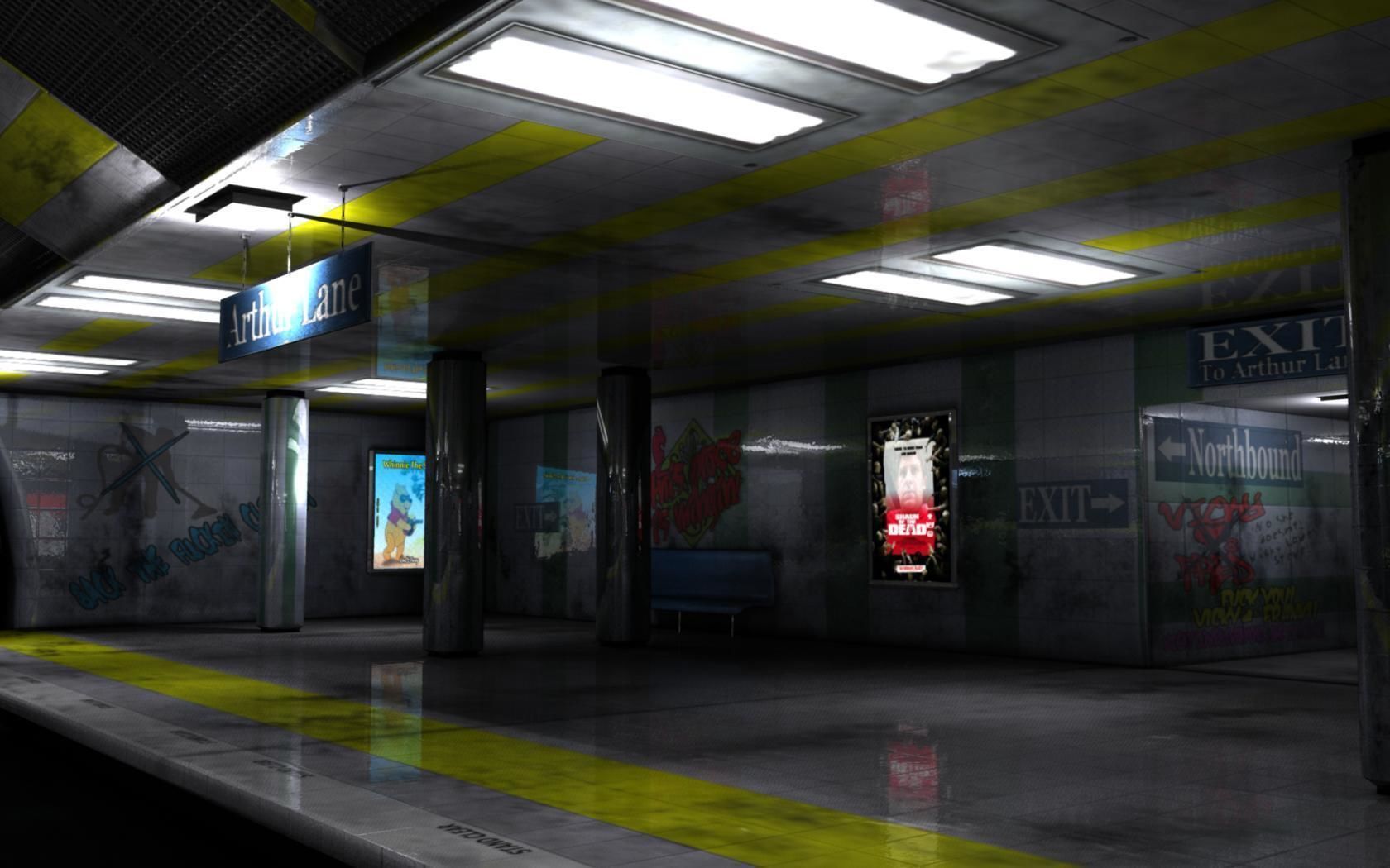 3D model Snail Metro - Low Poly Metro Underground Station VR / AR / low ...