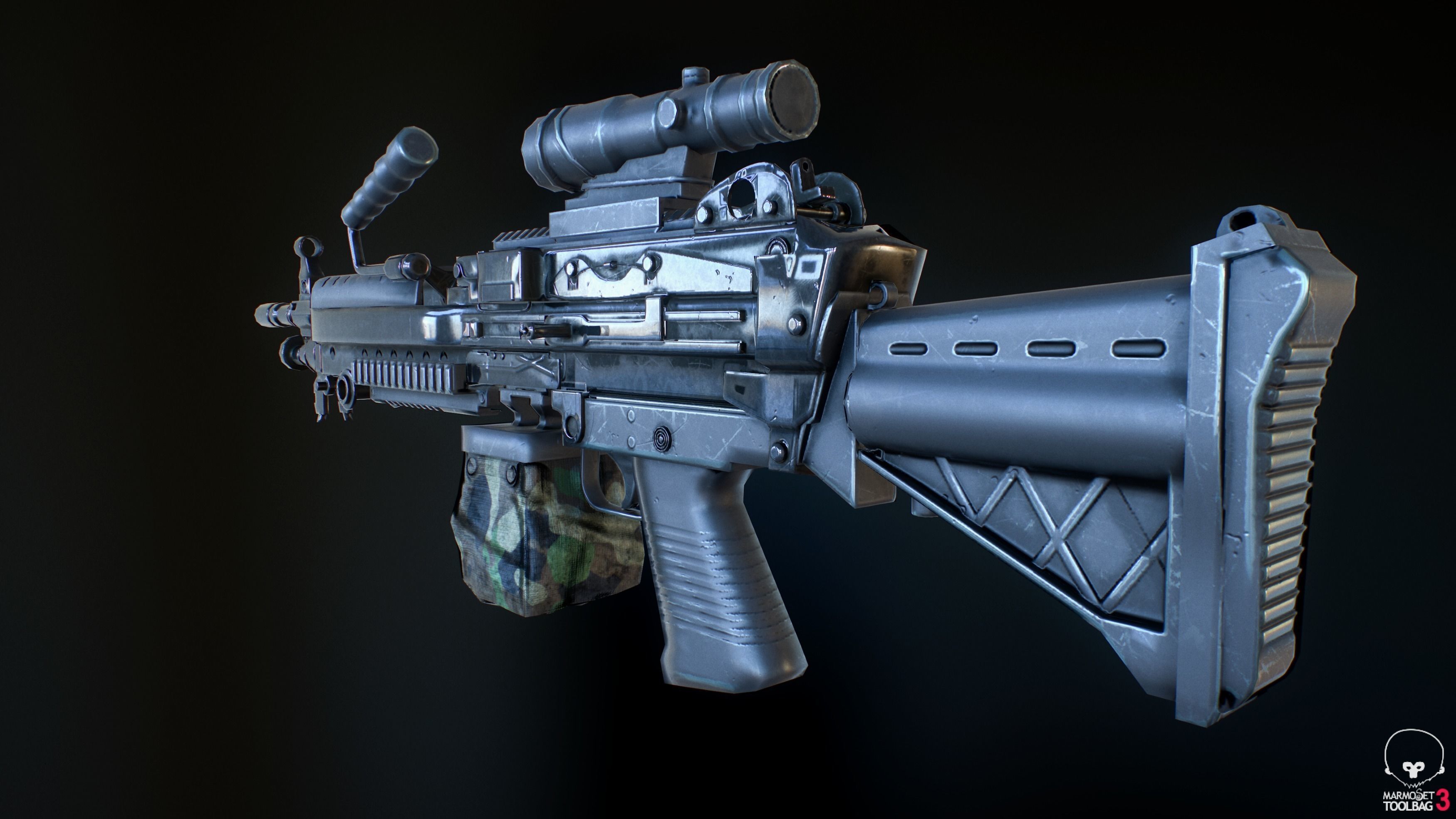 M249 machine gun free VR / AR / low-poly 3D model | CGTrader