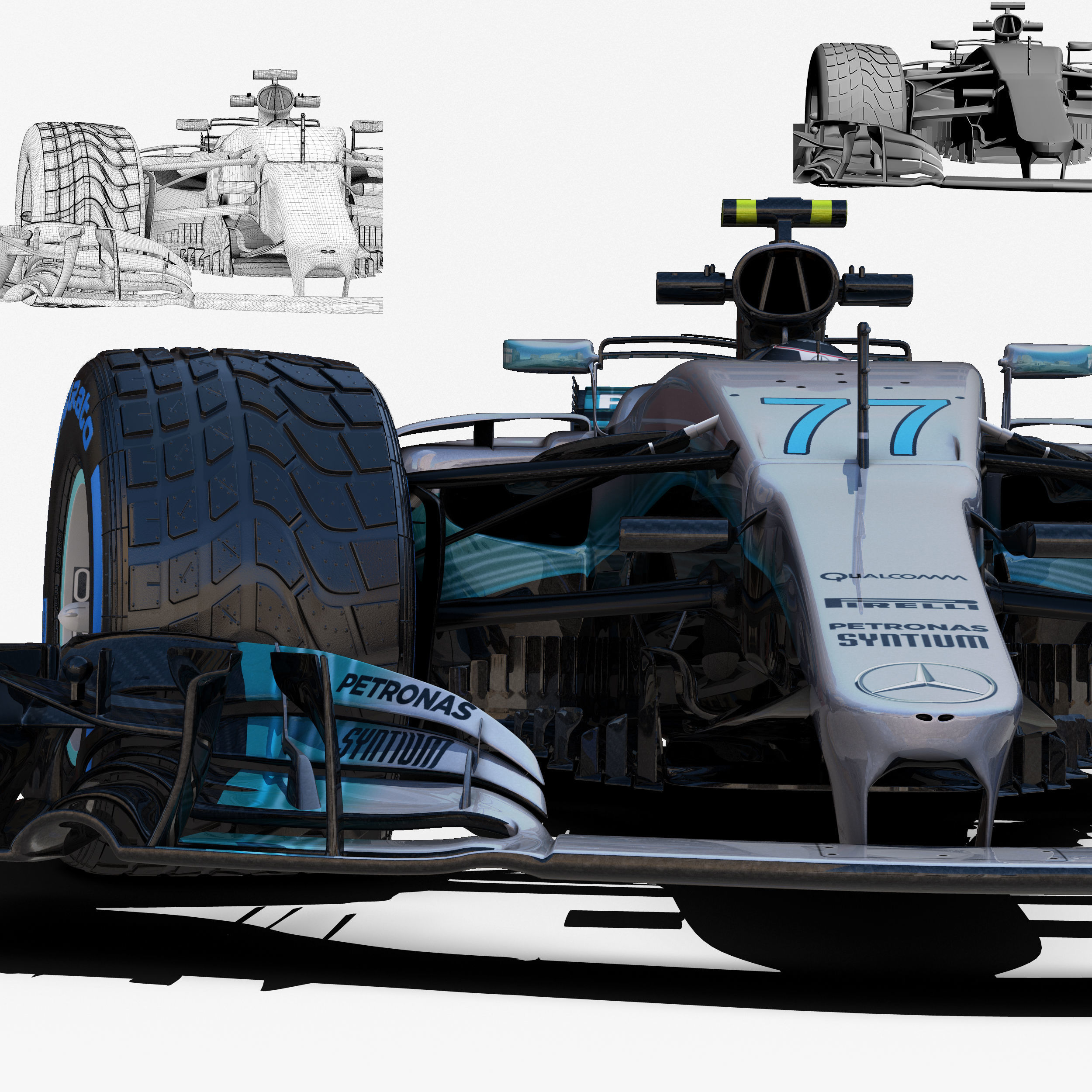 3D model Mercedes AMG F1 W08 EQ Power VR / AR / low-poly rigged | CGTrader