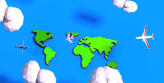 3D model Low Poly World Map VR / AR / low-poly rigged | CGTrader