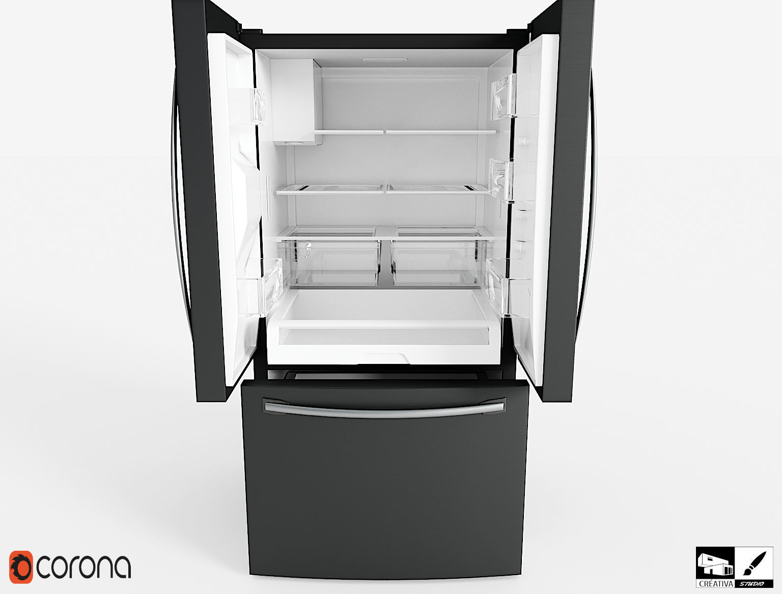 Modern Smart Fridge free VR / AR / low-poly 3D model | CGTrader