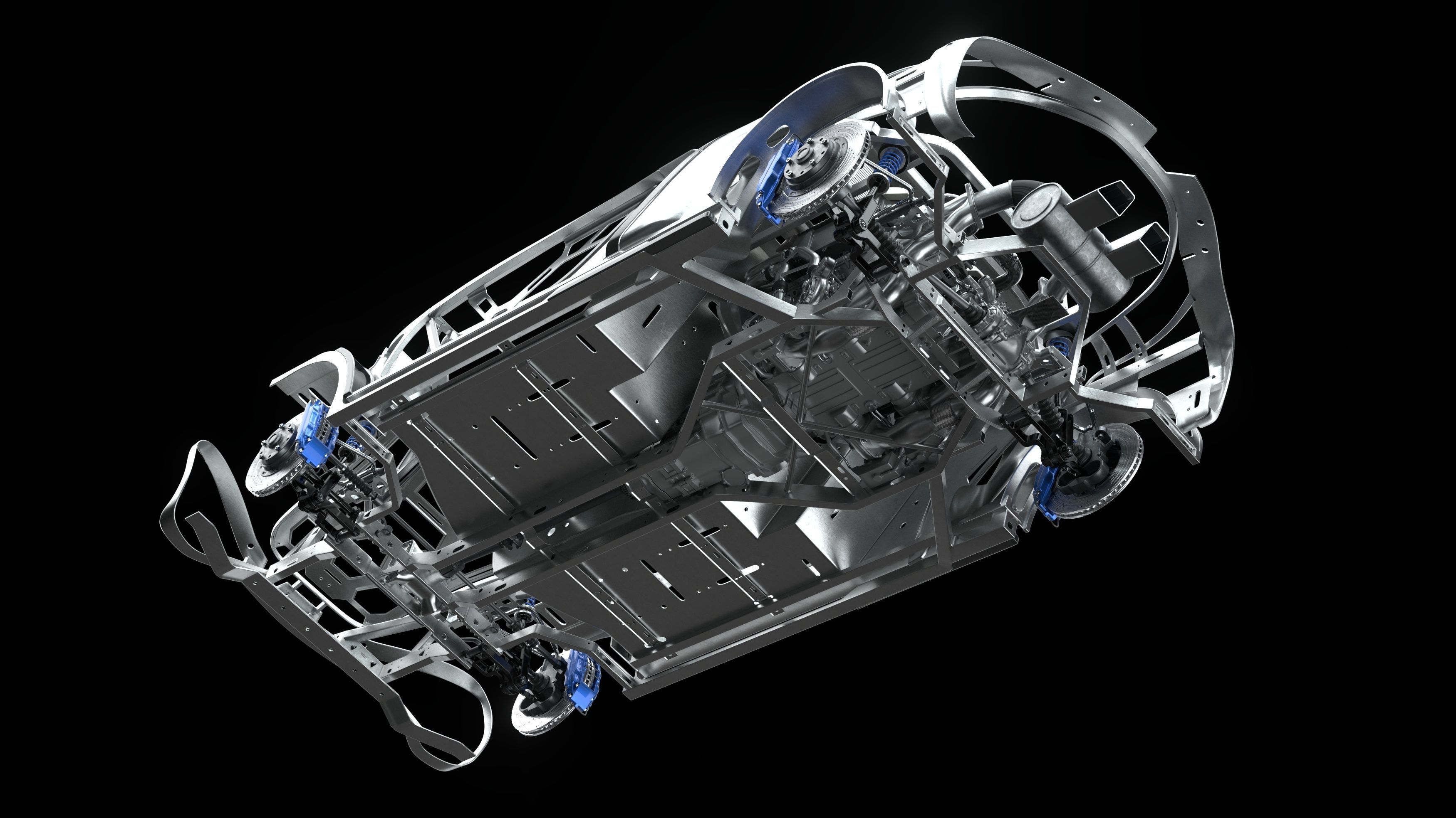 3D Concept Car and Chassis 3D model rigged | CGTrader