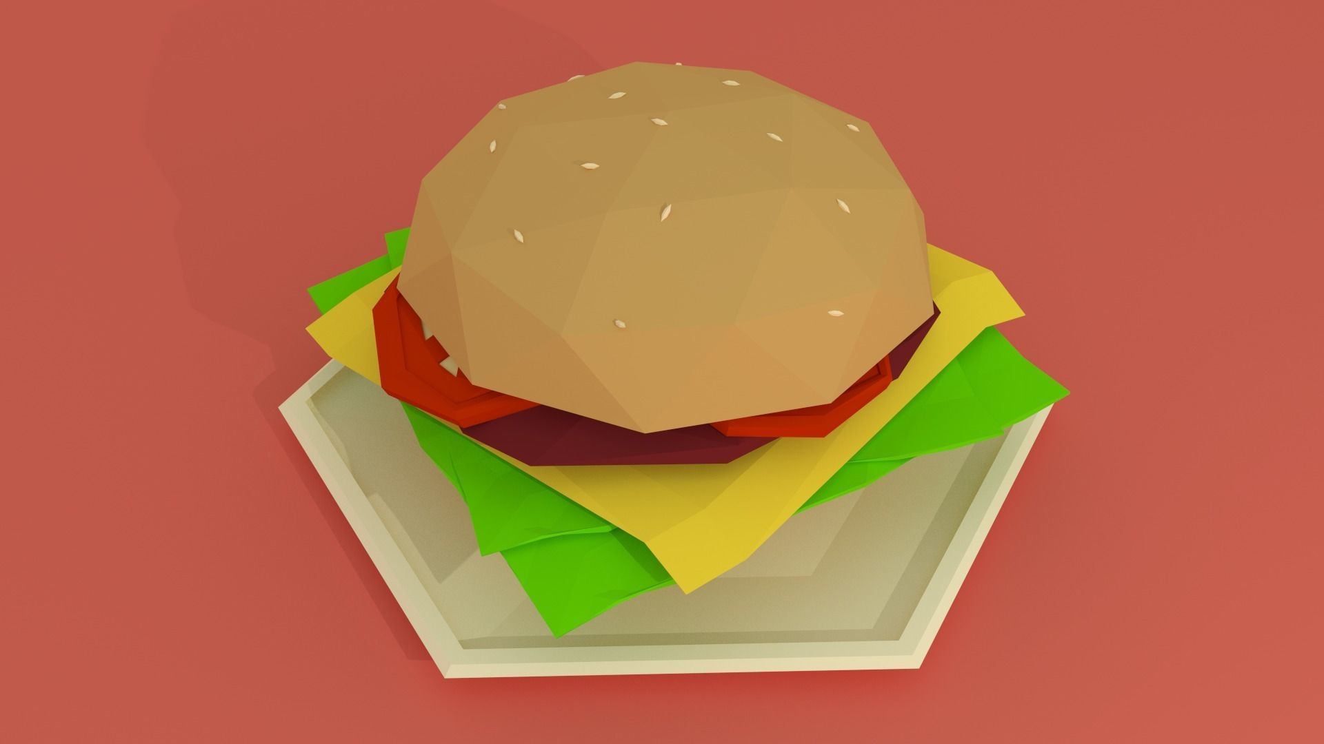 3D model Lowpoly Burger VR / AR / low-poly | CGTrader
