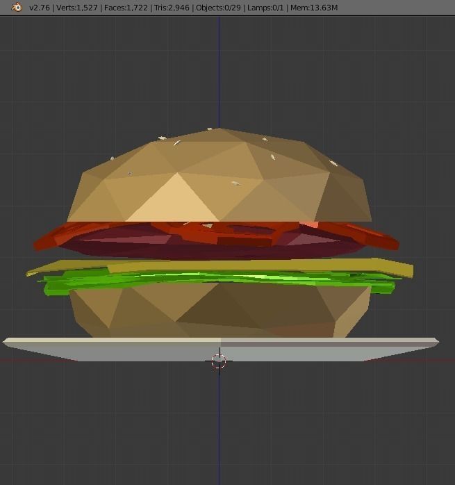 3D model Lowpoly Burger hamburger VR / AR / low-poly | CGTrader