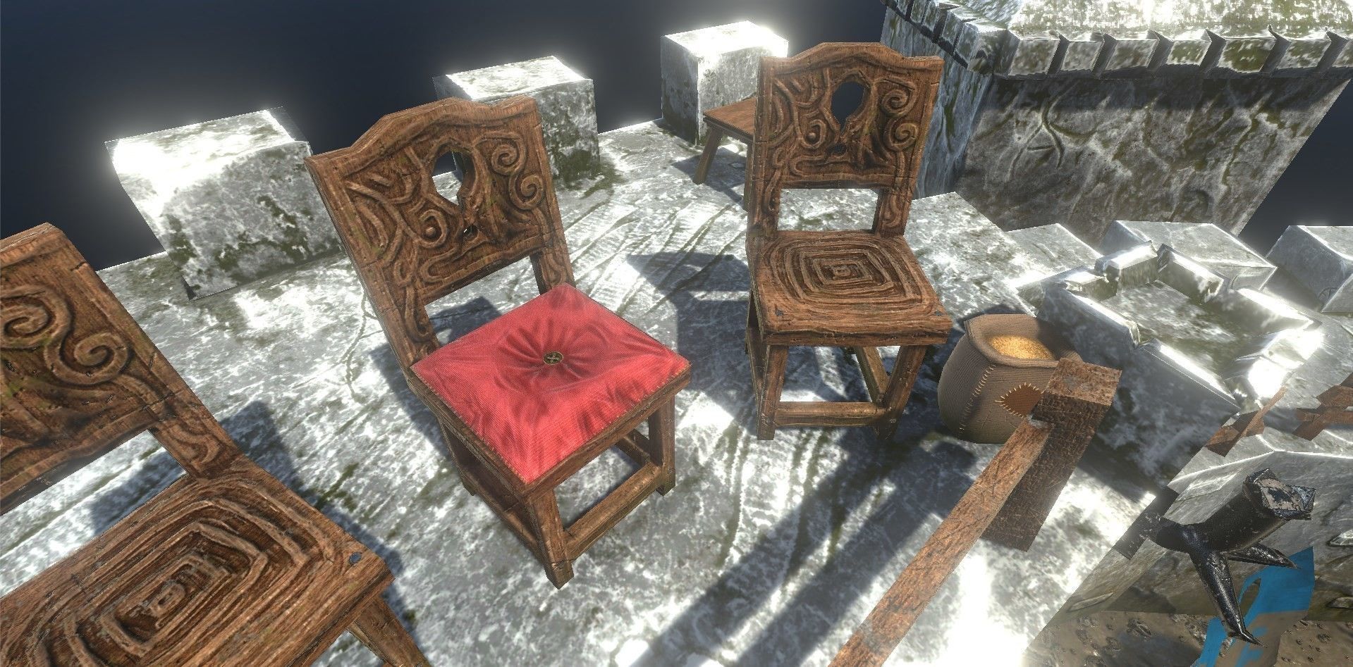 Castel Walls n Props I 66 Items I PBR I Optimized I free VR / AR / low ...