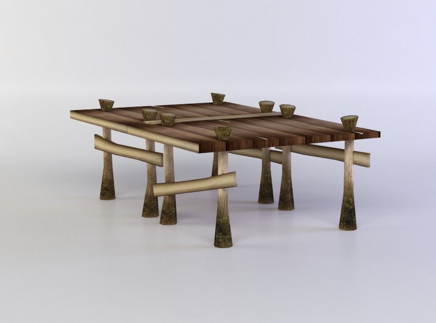 3D model Wooden square platform VR / AR / low-poly | CGTrader