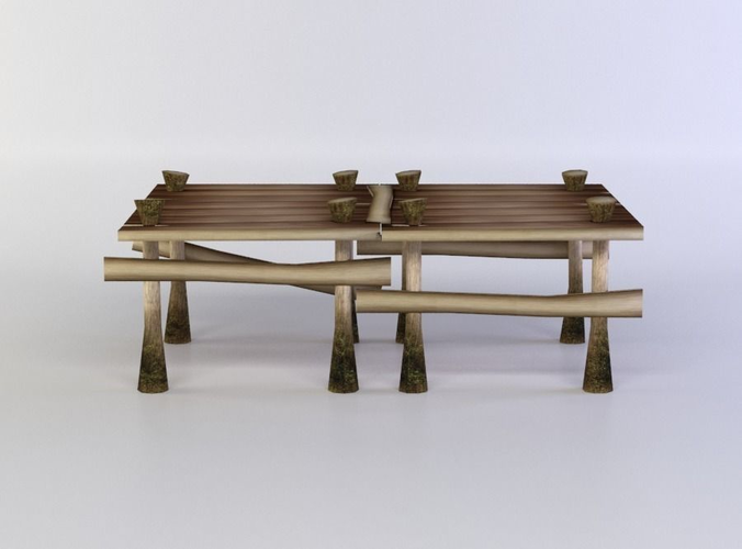 3D model Wooden square platform VR / AR / low-poly | CGTrader