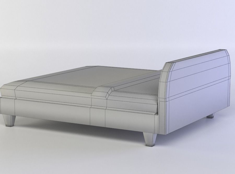 3d Model Bed With Wooden Headboard And Footboard Vr Ar Low Poly
