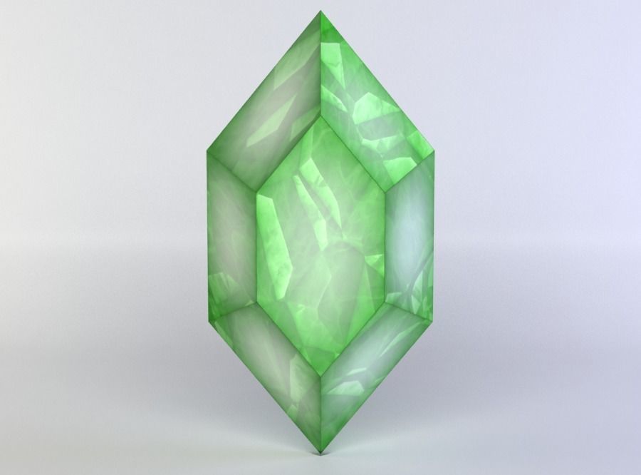 3D model Green crystal VR / AR / low-poly OBJ FBX C4D LWO DAE LXO
