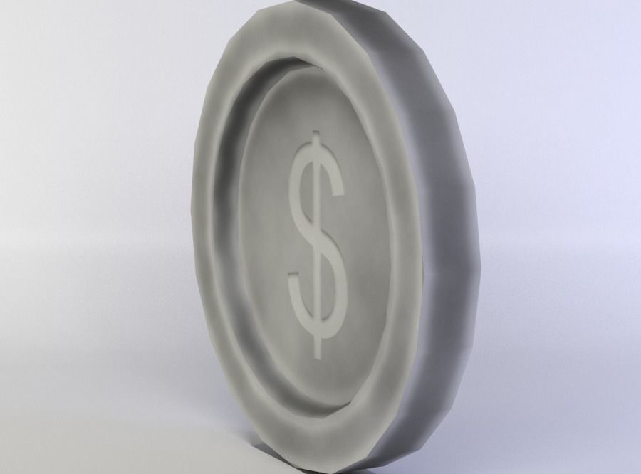 3D model Silver coin VR / AR / low-poly | CGTrader