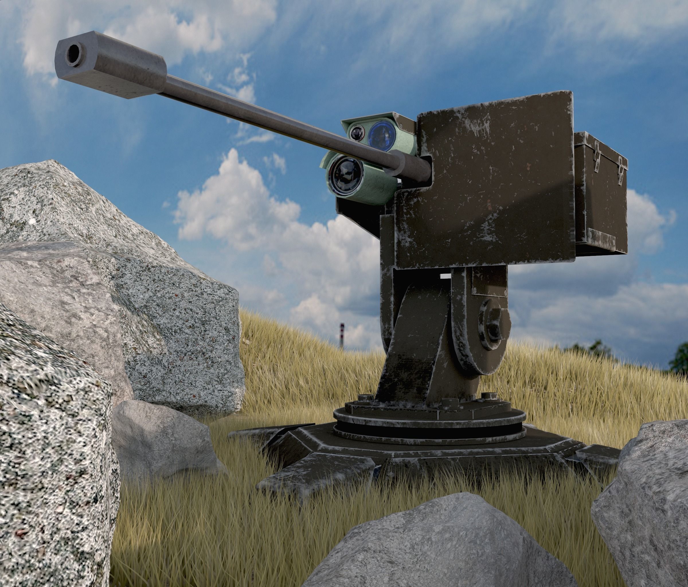 3D model Combat automatic turret VR / AR / low-poly | CGTrader
