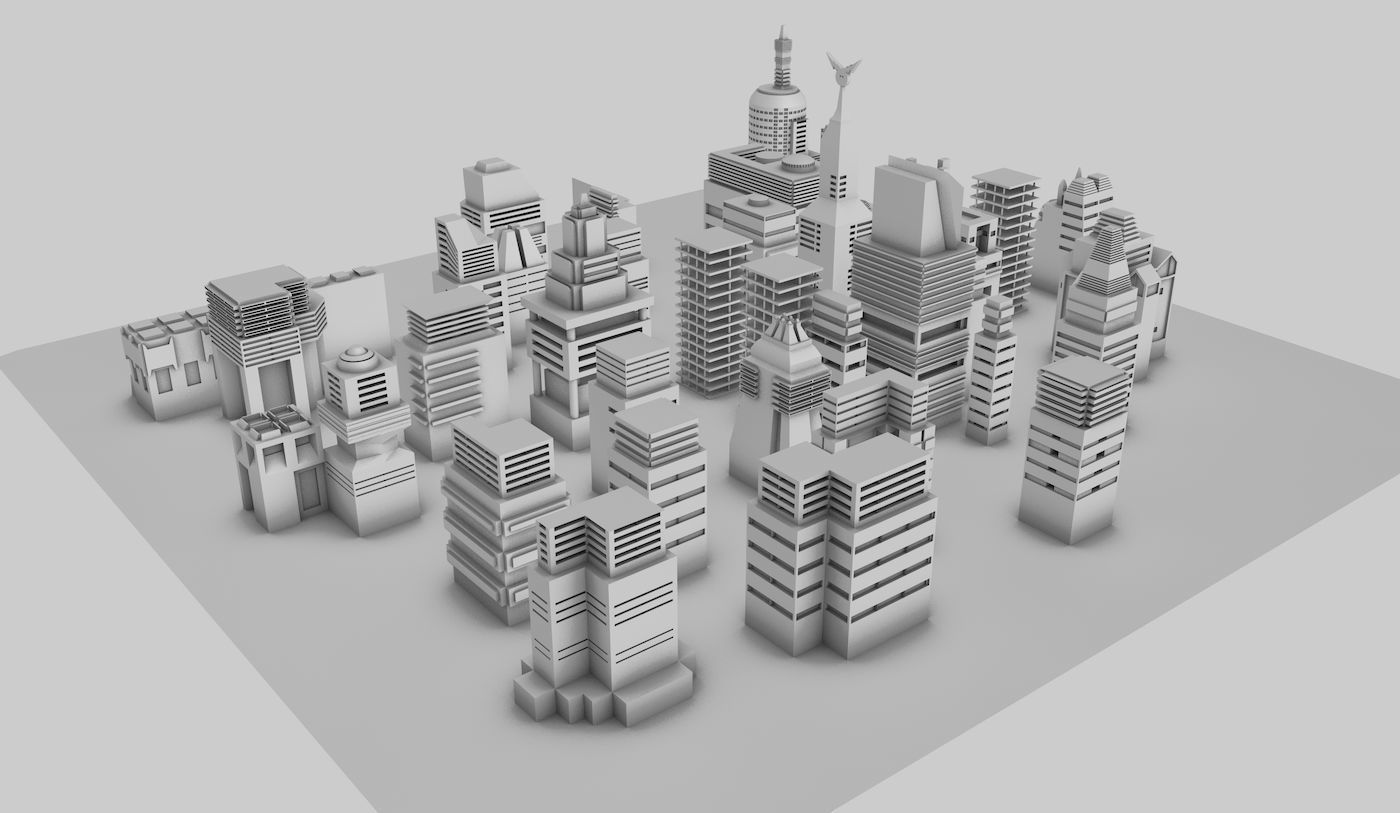 Simple City Concept 3D model | CGTrader