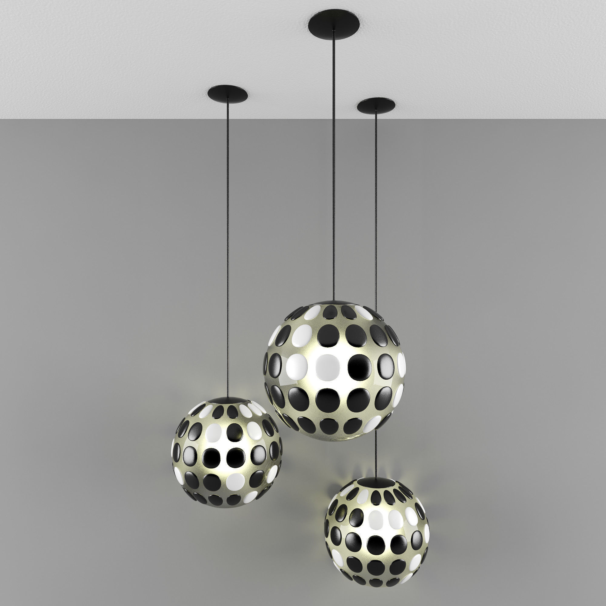 Button Ceiling Light free 3D model | CGTrader