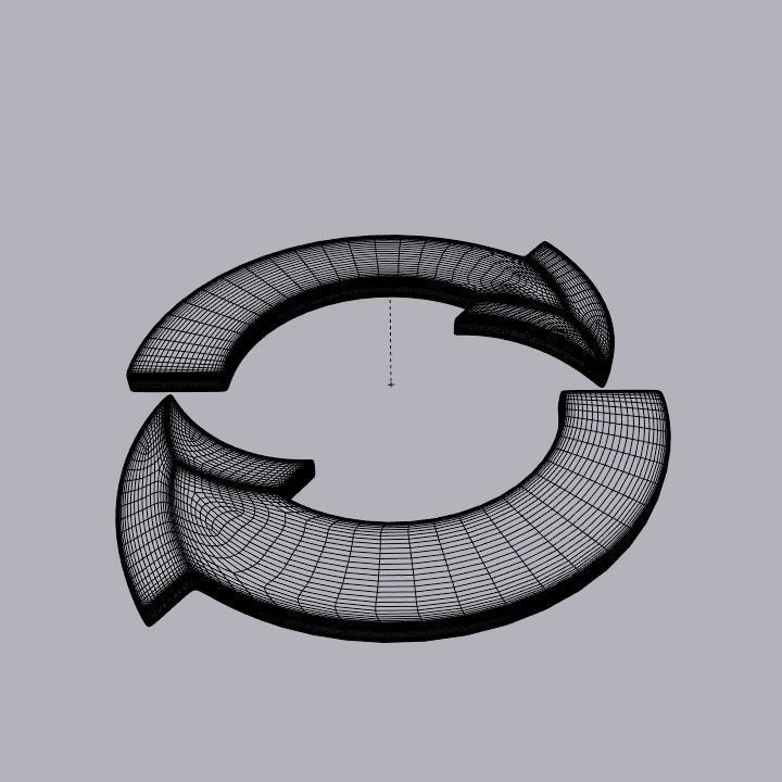 3D model Half circle arrow VR / AR / low-poly | CGTrader