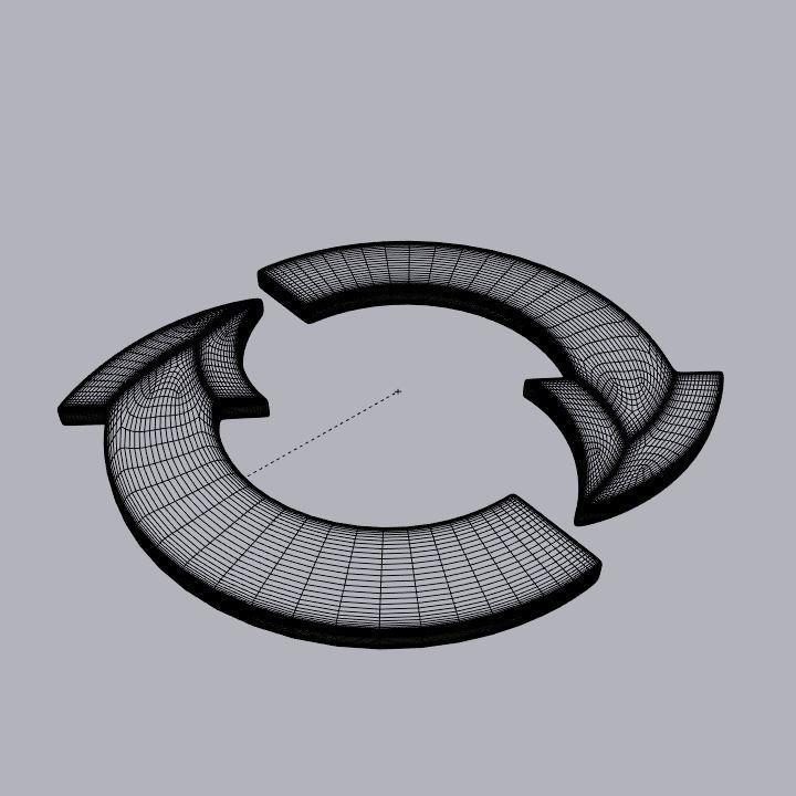 3D model Half circle arrow VR / AR / low-poly | CGTrader