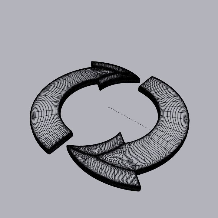 3D model Half circle arrow VR / AR / low-poly | CGTrader