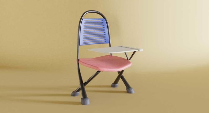 3D model School Study Chair VR / AR / low-poly | CGTrader