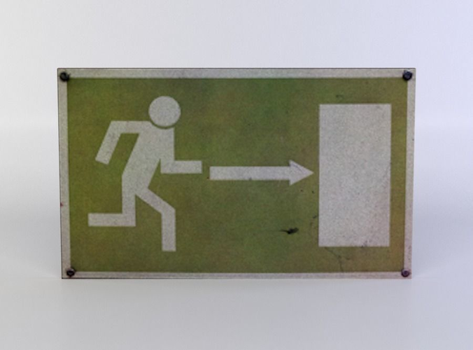 3D model Green exit sign VR / AR / low-poly | CGTrader