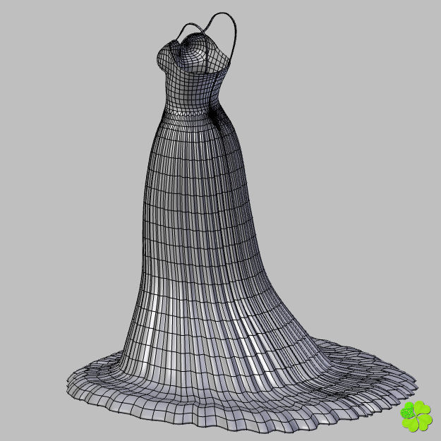 3D model Evening dress low poly VR / AR / low-poly | CGTrader