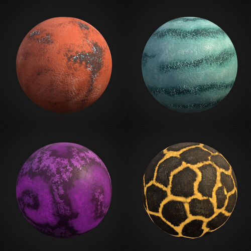 3D model Stylized Planets 01 VR / AR / low-poly | CGTrader