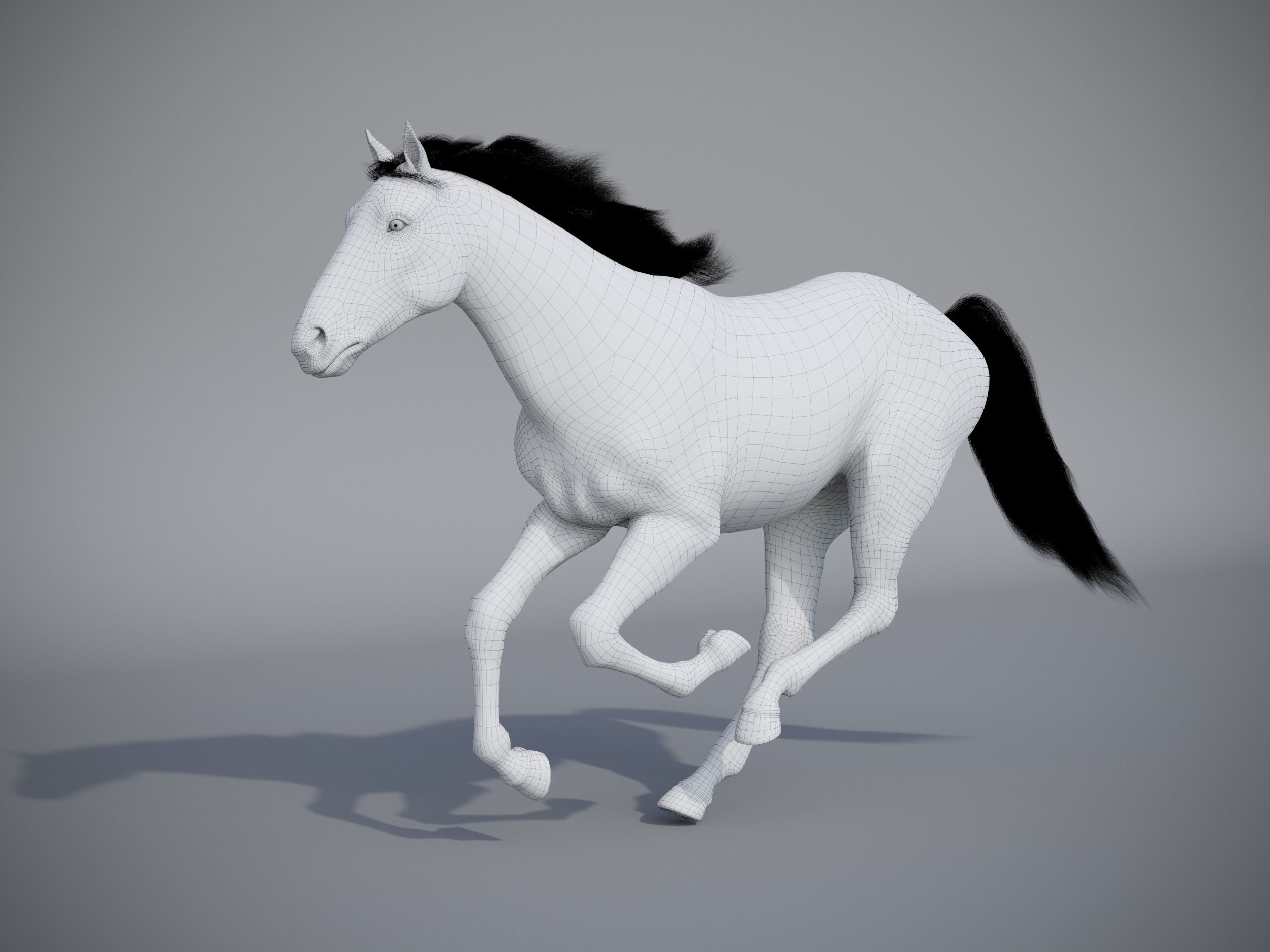 3D model horse running VR / AR / low-poly | CGTrader