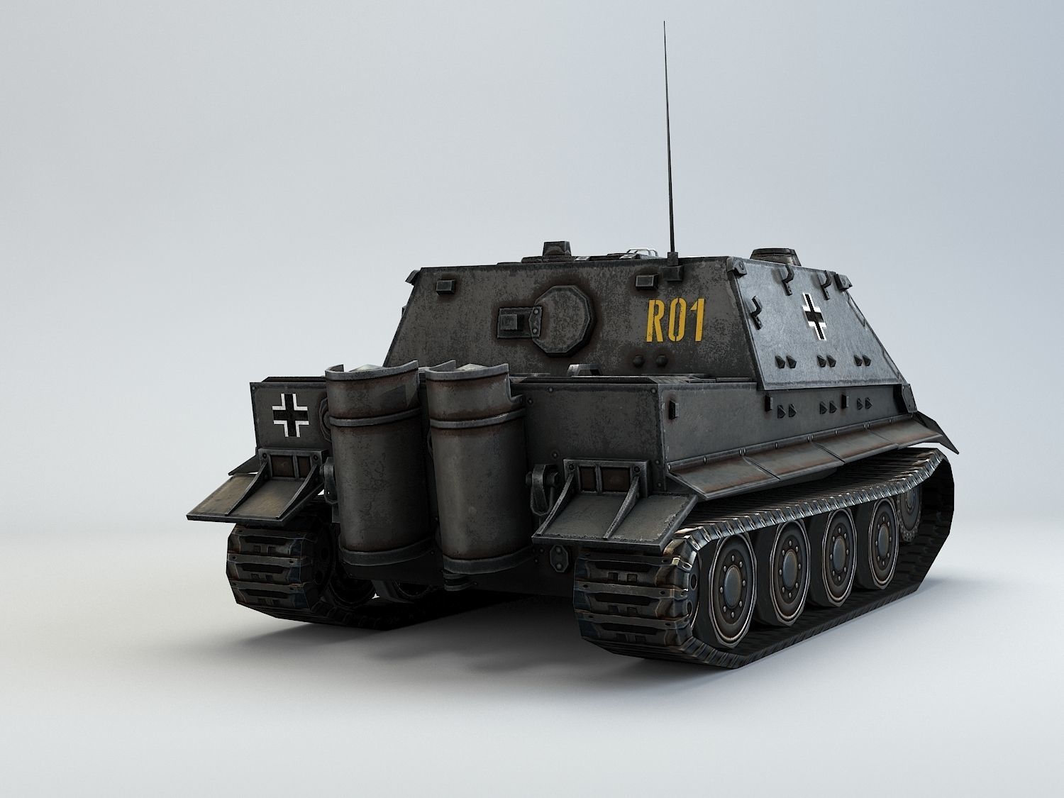 3D model Low Poly Sturmtiger ww2 german heavy assault mortar VR / AR ...