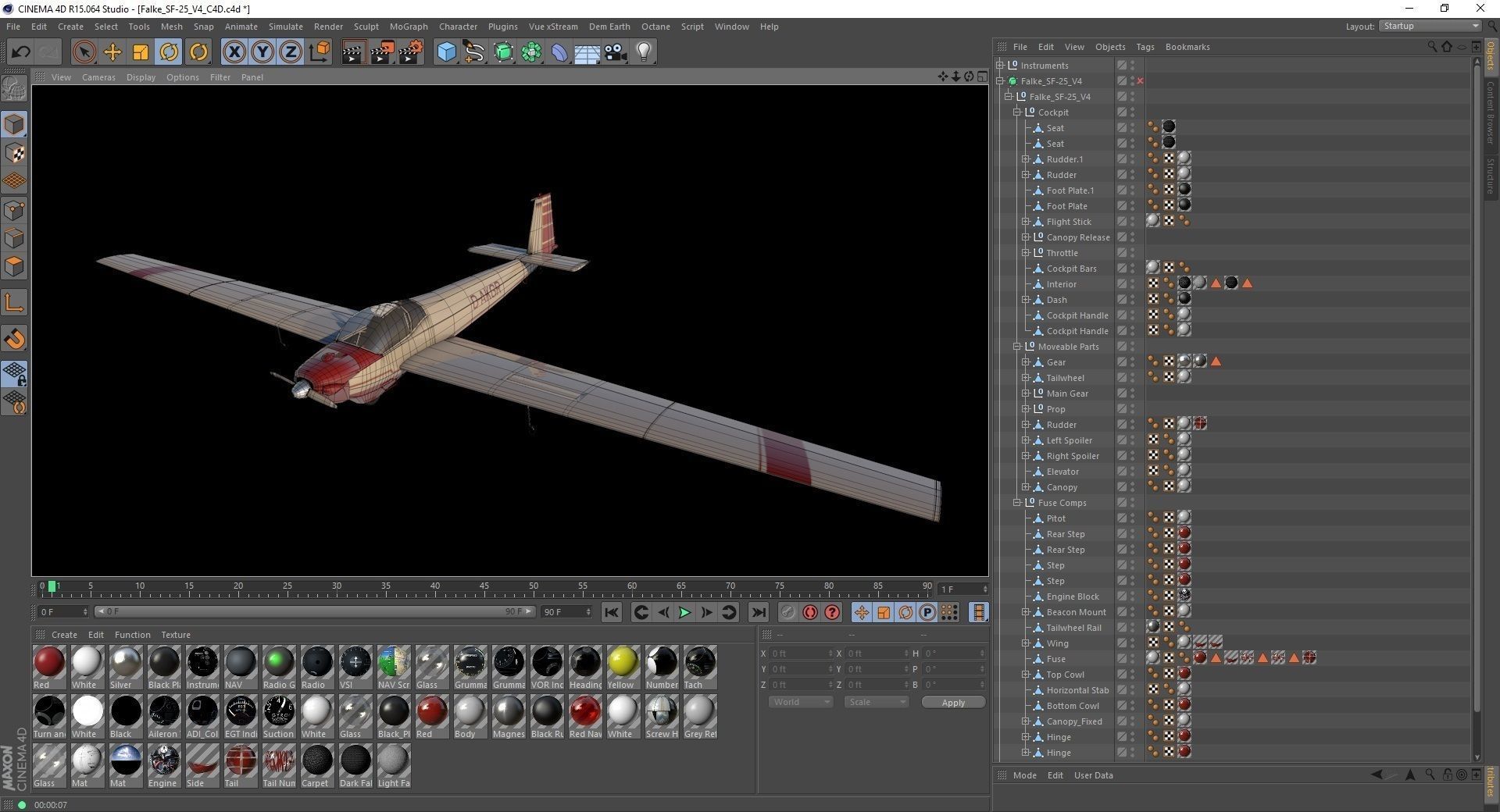 Scheibe Falke SF-25 Aircraft 3D model animated rigged | CGTrader