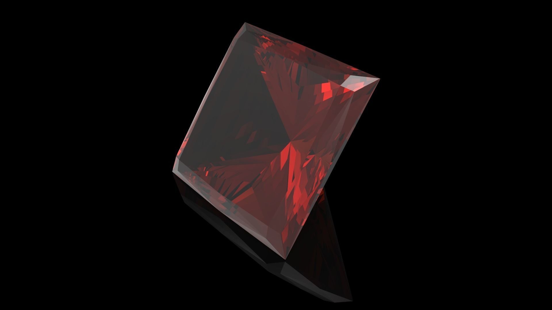 Princess Shape Gem 3D model 3D printable | CGTrader