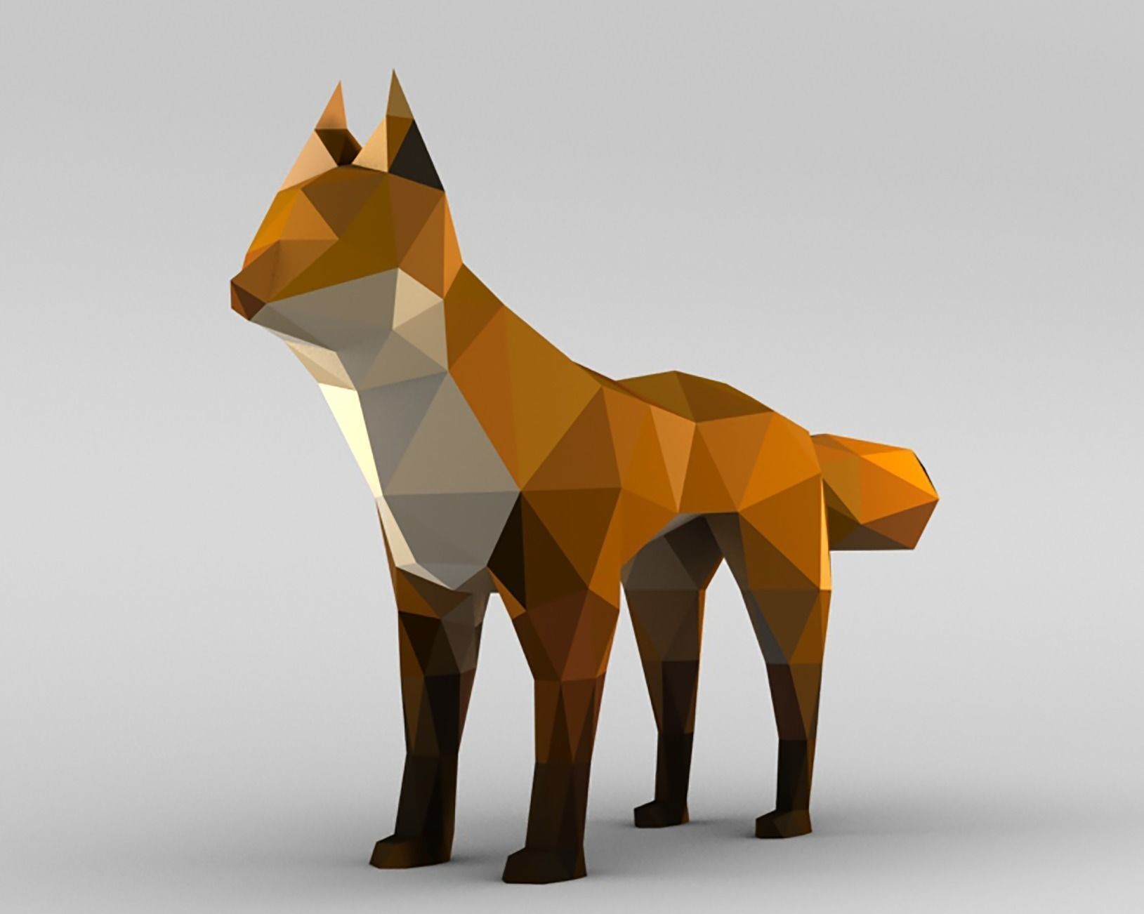 3D model Vertex Coloured Fox VR / AR / low-poly | CGTrader