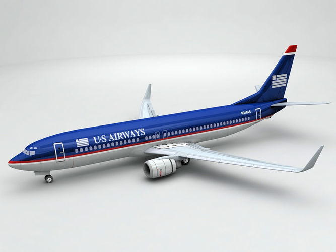 Boeing 737-800 NG Airliner - US Airways 3D model | CGTrader