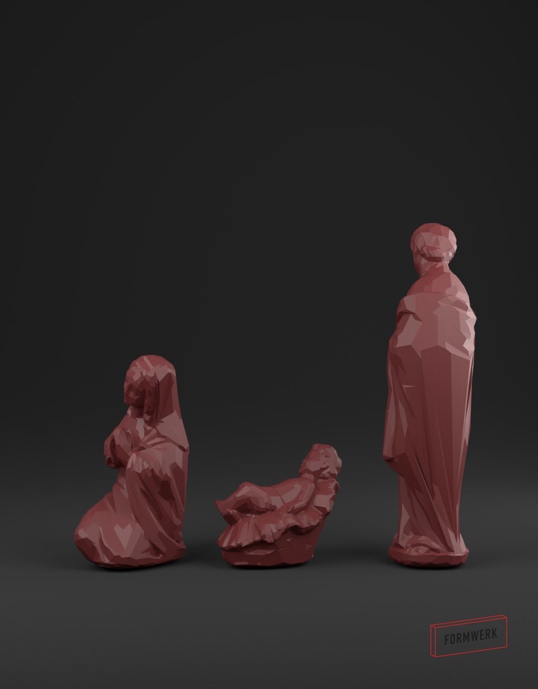 Nativity Crib figures - Low Poly 3D model 3D printable | CGTrader