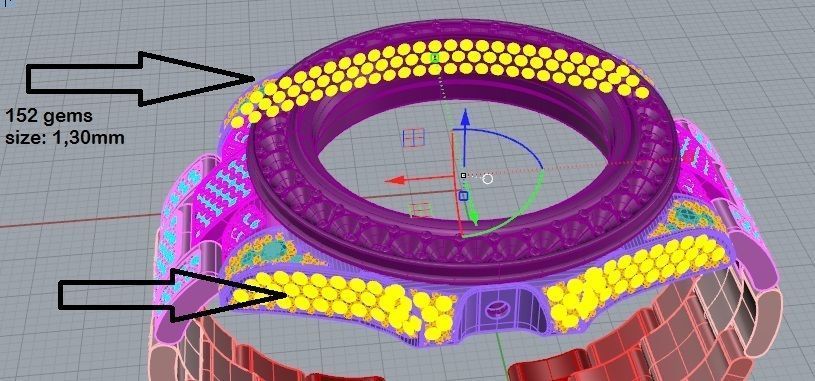 WATCH CROWNED DIAMONDS 3D PRINTABLE 3D model 3D printable | CGTrader