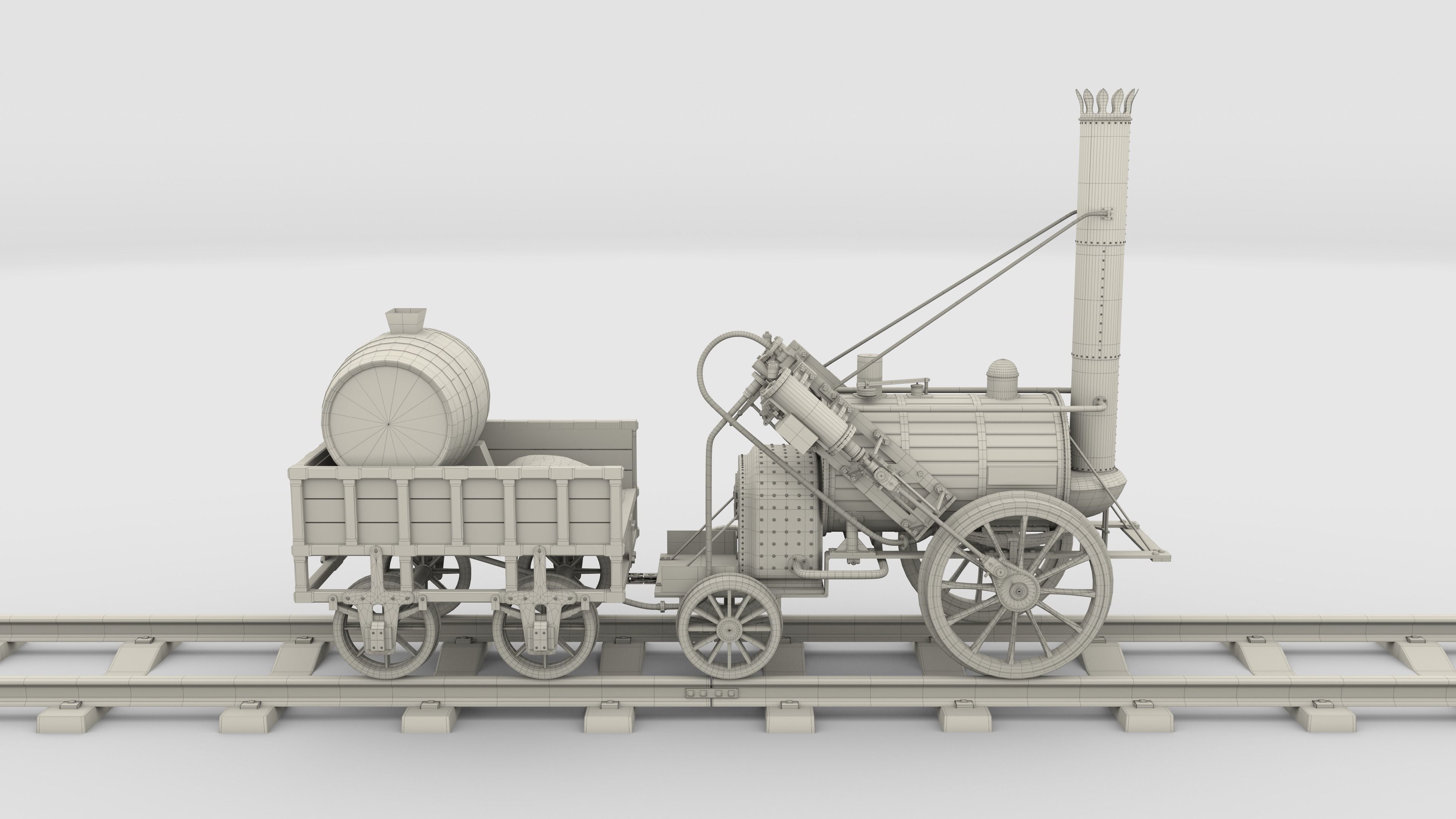 The Stephenson Animated Rocket Locomotive 3D model animated | CGTrader
