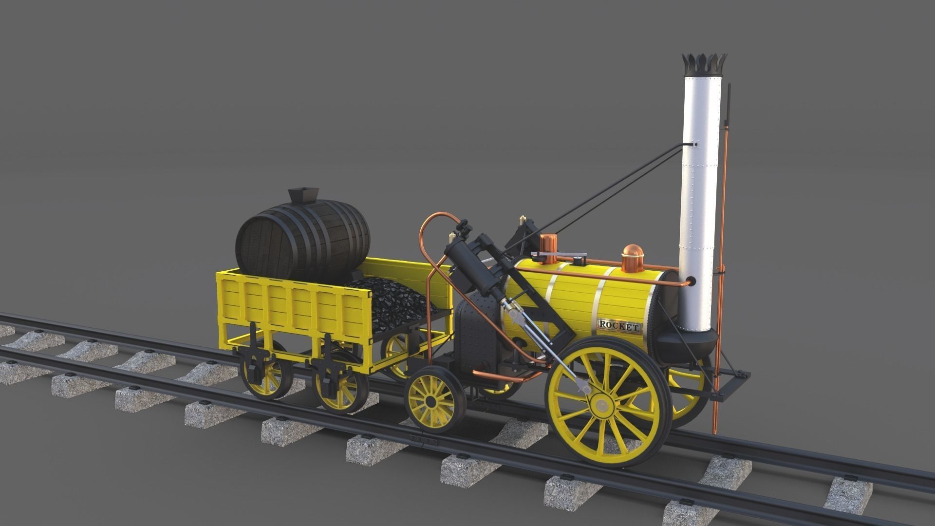 The Stephenson Rocket Locomotive 3D model | CGTrader