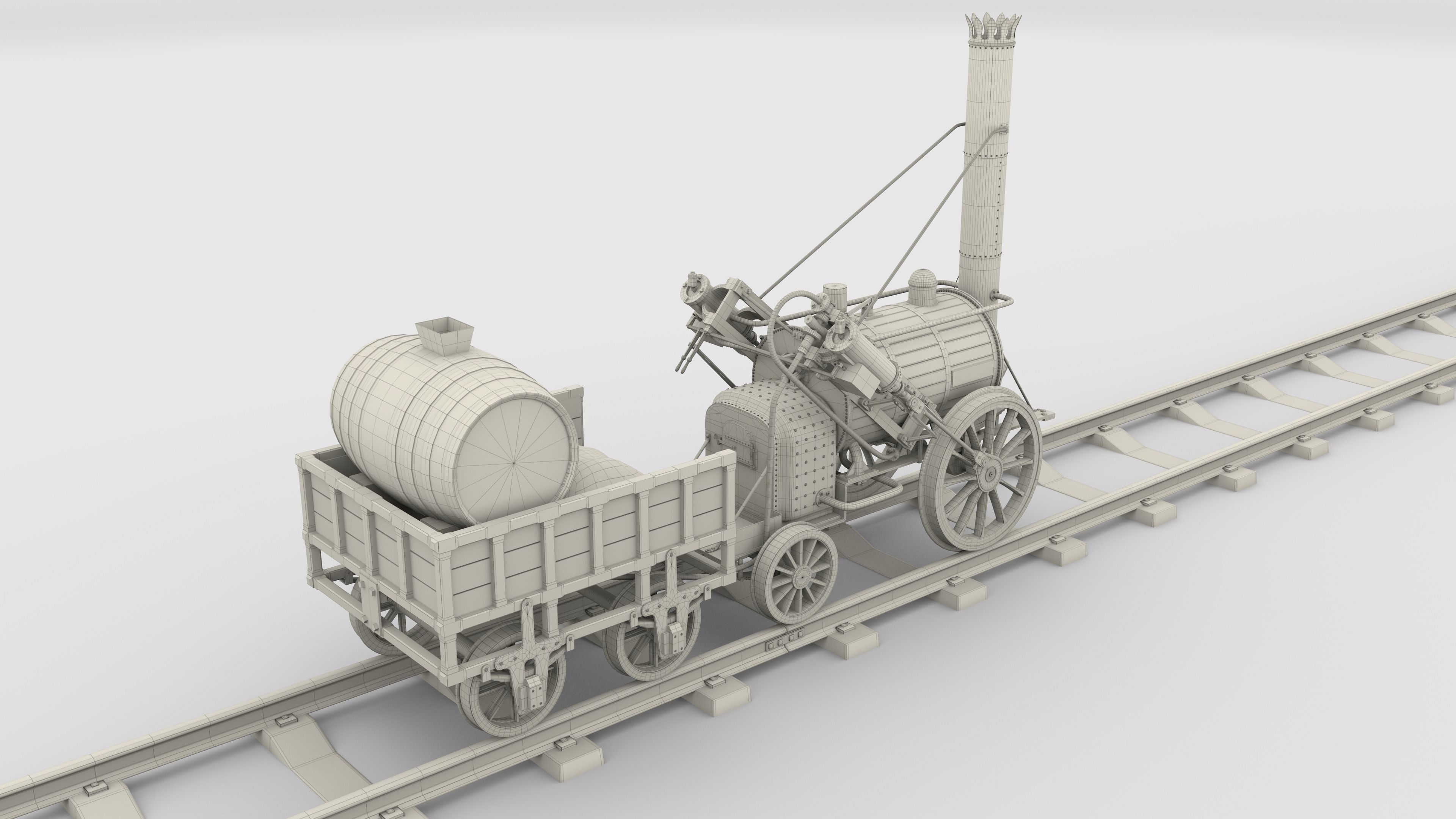 The Stephenson Rocket Locomotive 3D model | CGTrader