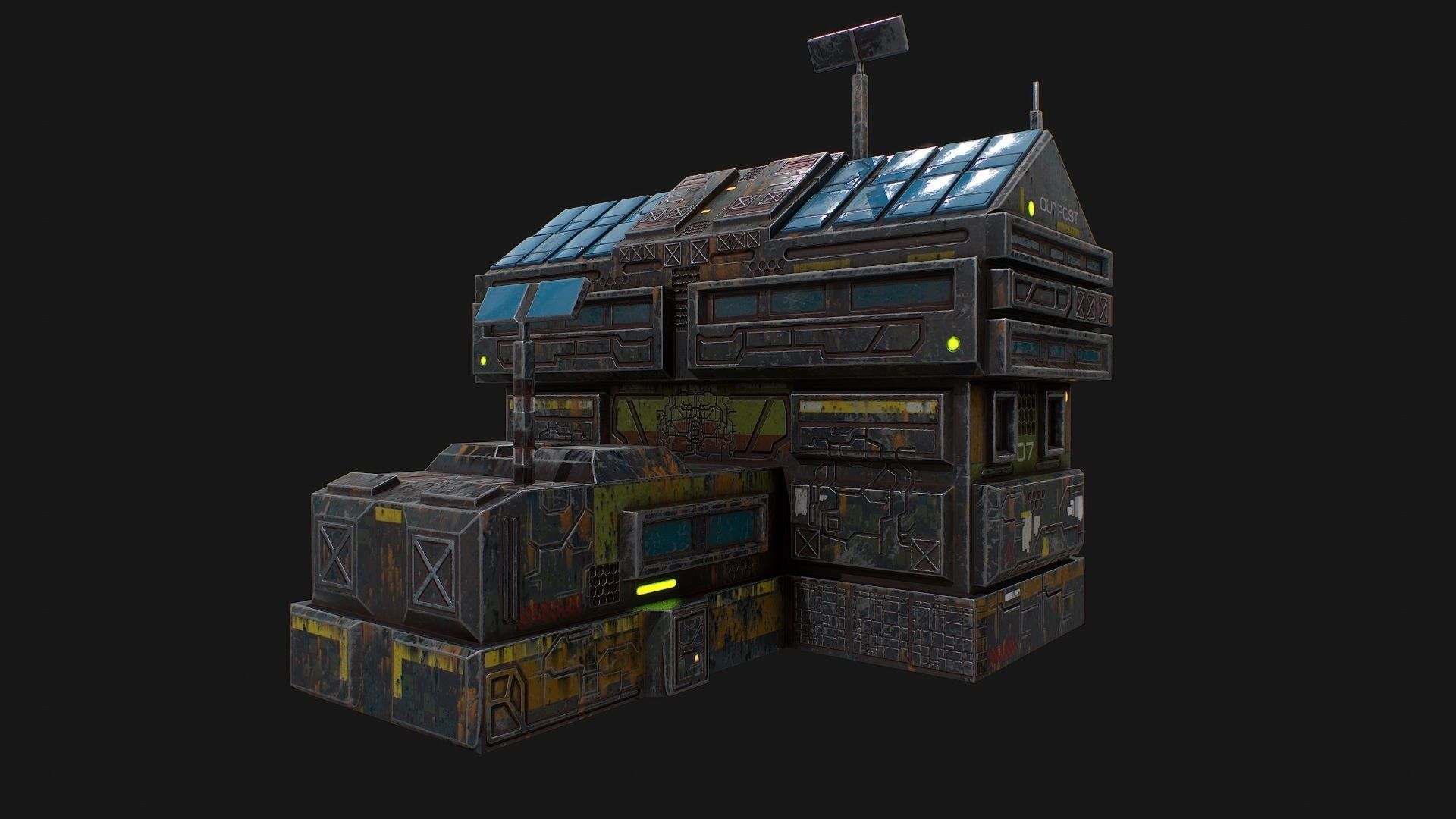 3D model Low poly sci fi colonial outpost building VR / AR / low-poly | CGTrader