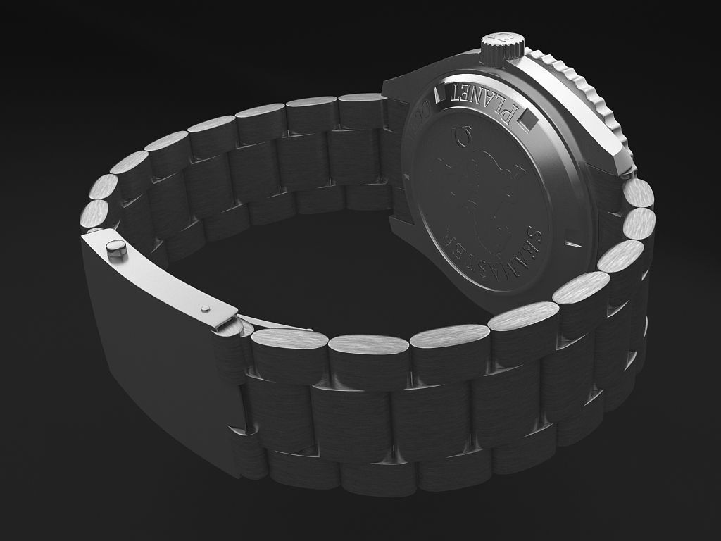 Omega Seamaster Planet Ocean Steel Braclet Mens Watch 3D model | CGTrader